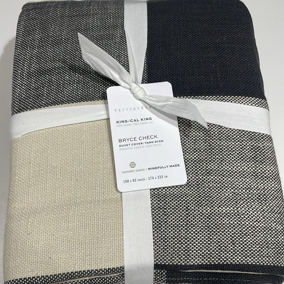 Pottery Barn | Bedding | Pottery Barn Bryce Check Duvet Cover Yarn Dyed ...